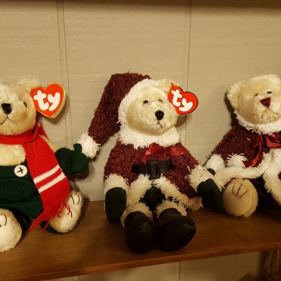Ty | Holiday | 3 Ty Christmas Attic Treasures Santa Bears | Poshmark